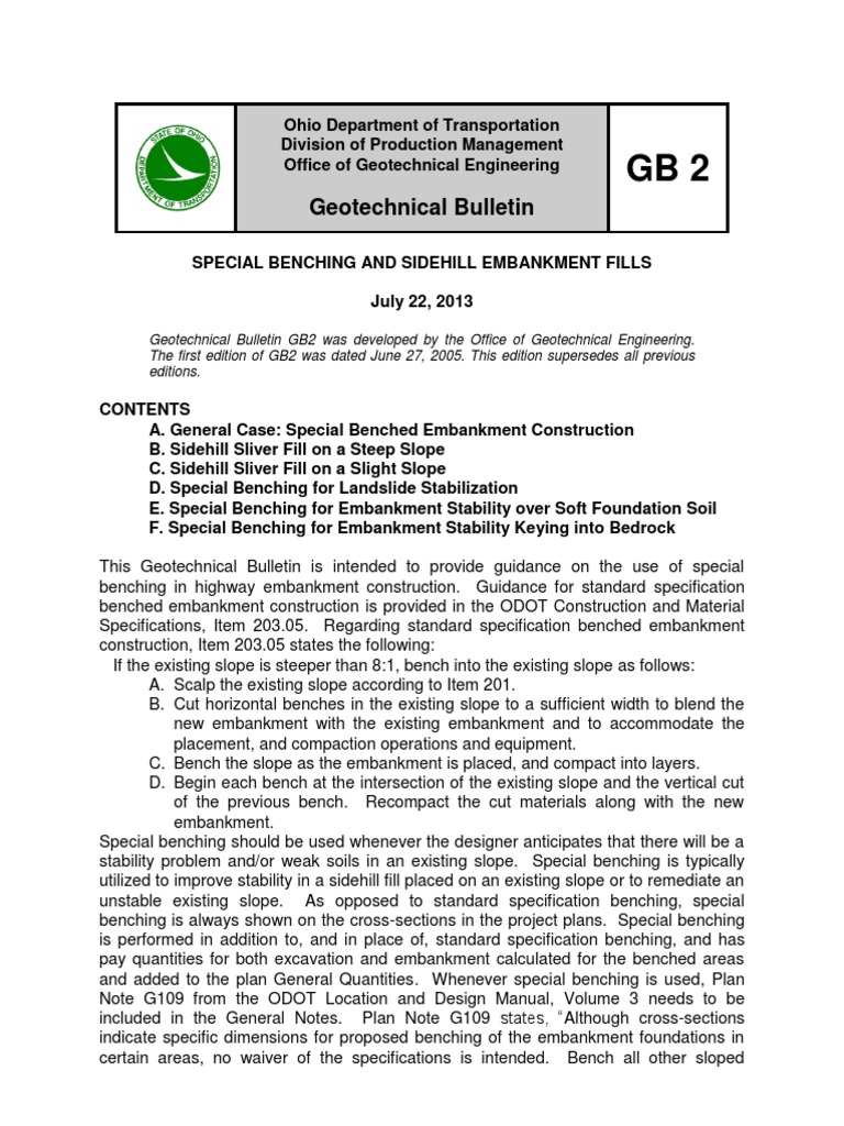 Special Benching for Embankment Stability | PDF | Geotechnical ...