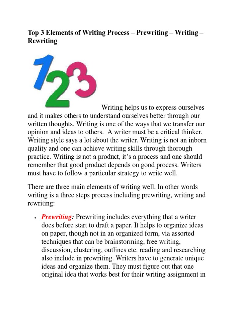 Top 3 Elements of Writing Process | PDF | Text | Writing