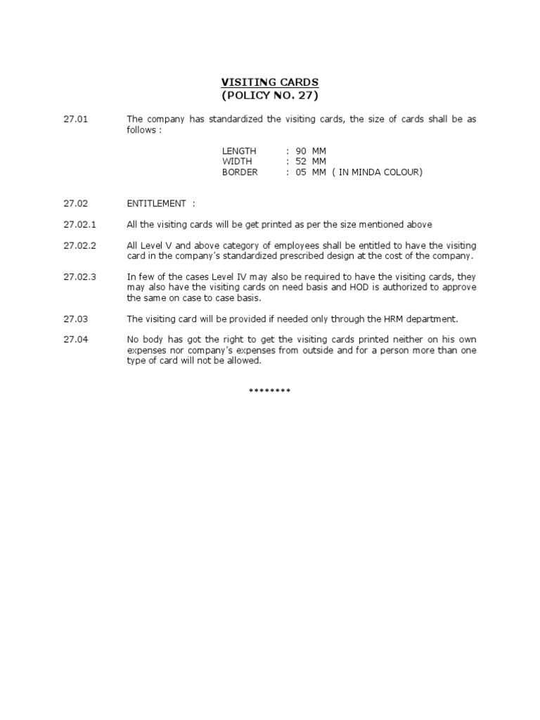 Visiting Cards | PDF | Government | Business