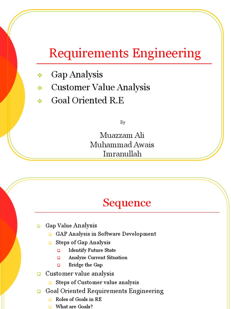 Requirements Engineering: Gap Analysis Customer Value Analysis Goal ...
