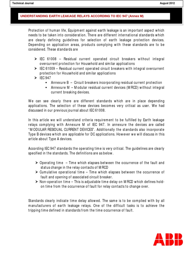 Understanding Earth Leakage Relay | PDF | Relay | Electrical Equipment