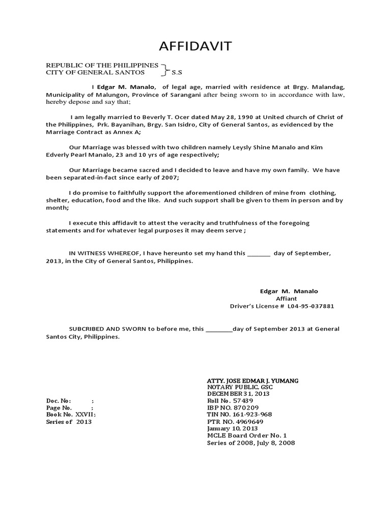 Affidavit | Affidavit | Document