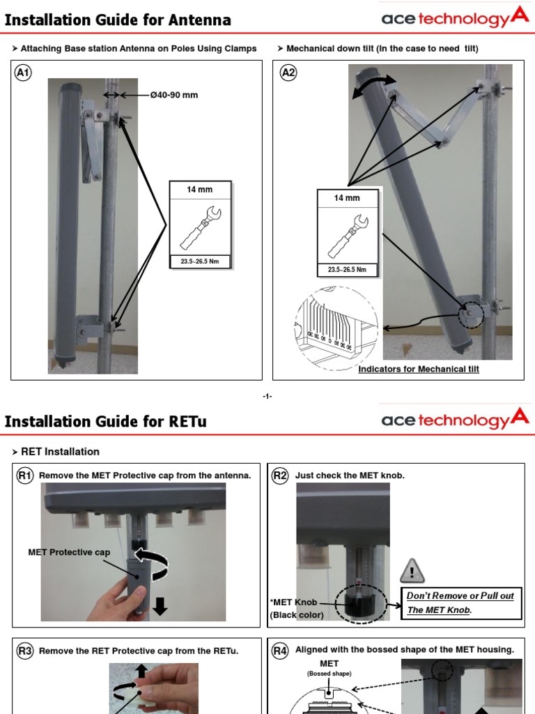 Ace Antenna Installation Guide (English) PDF | PDF