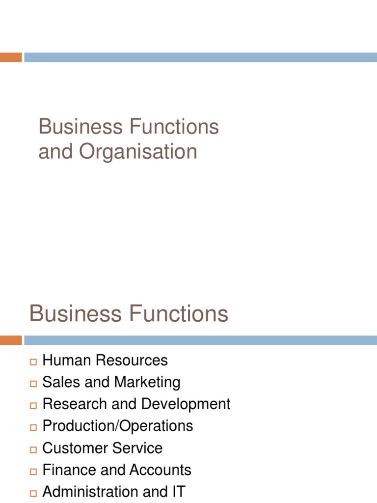 Business Functions and Organisation | PDF | Strategic Management ...