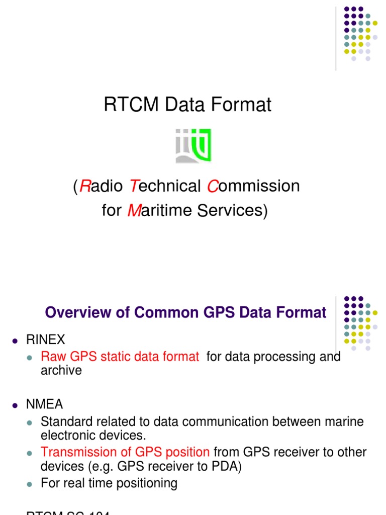 An Overview of the RTCM Data Format for GPS Corrections in DGPS and RTK ...