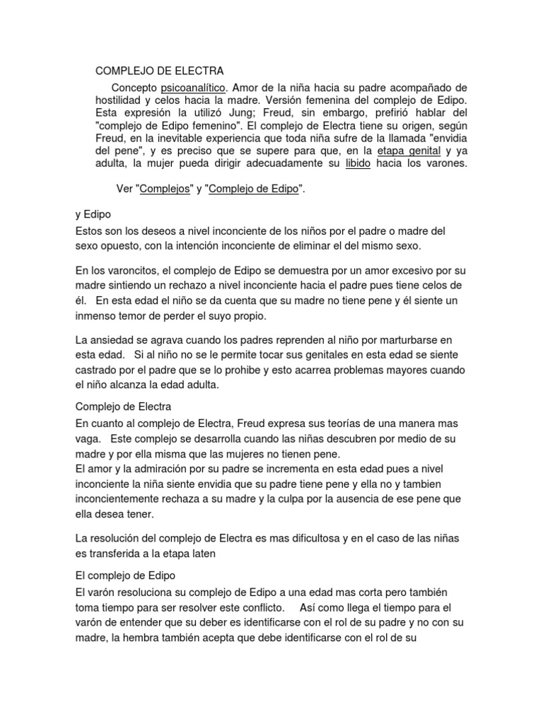 Complejo de Electra | PDF | Sexualidad | Reproducción humana