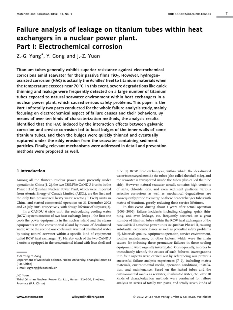 Titanium Tube Failures-Power Plants | PDF | Titanium | Corrosion