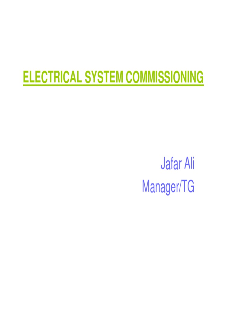 Electrical System Commissioning Guide | PDF | Transformer | Electric ...