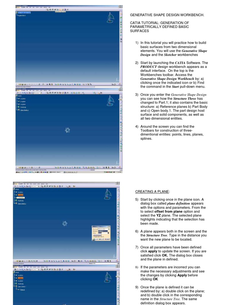 Generative Shape Design Workbench. Catia Tutorial: Generation of ...