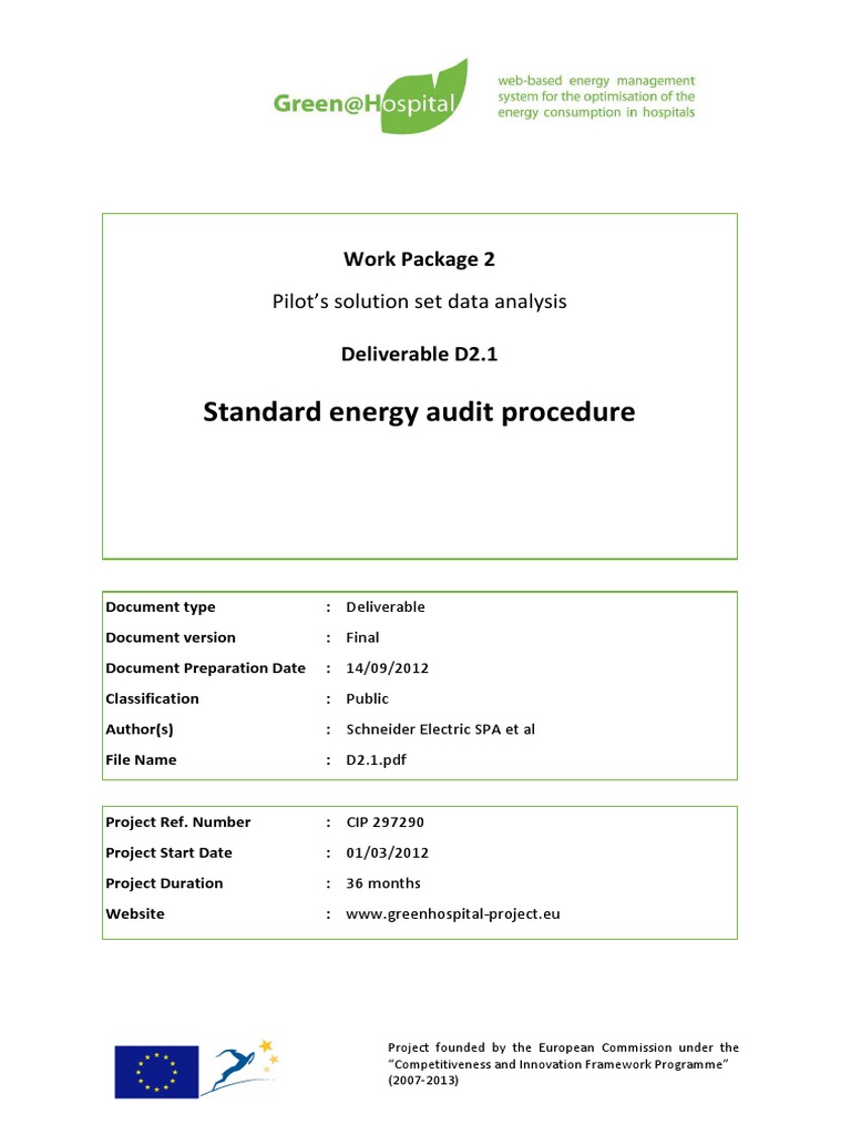 Standard Energy Audit Procedure -Greenhospital | Leadership In Energy ...