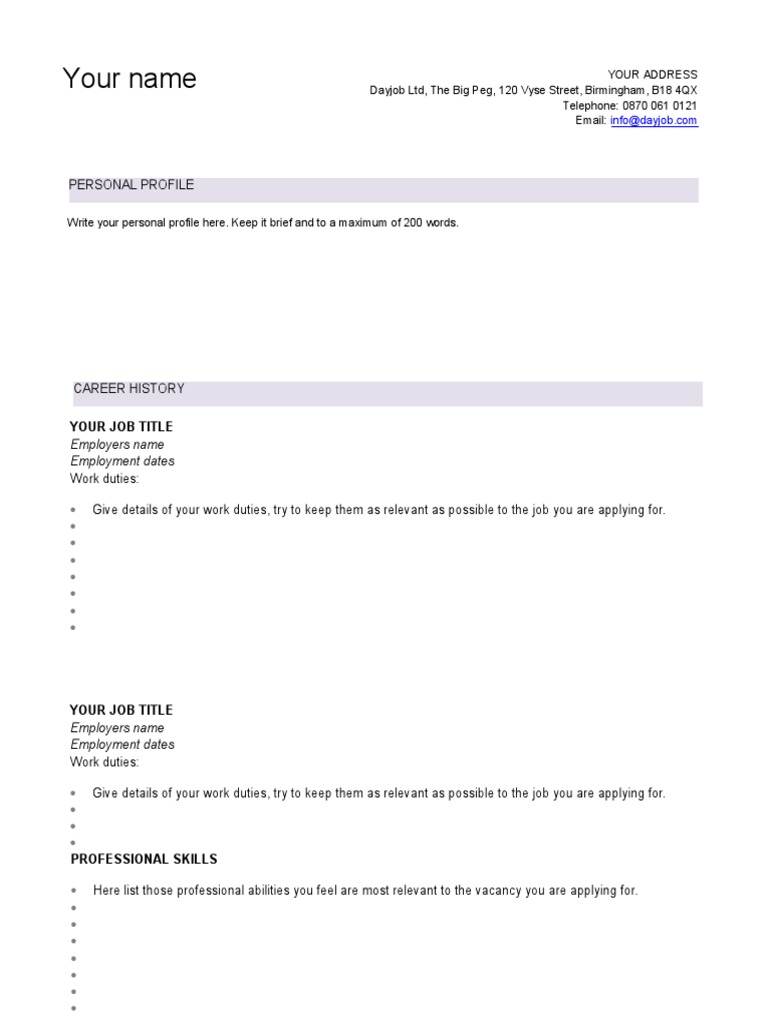 CV Template | PDF