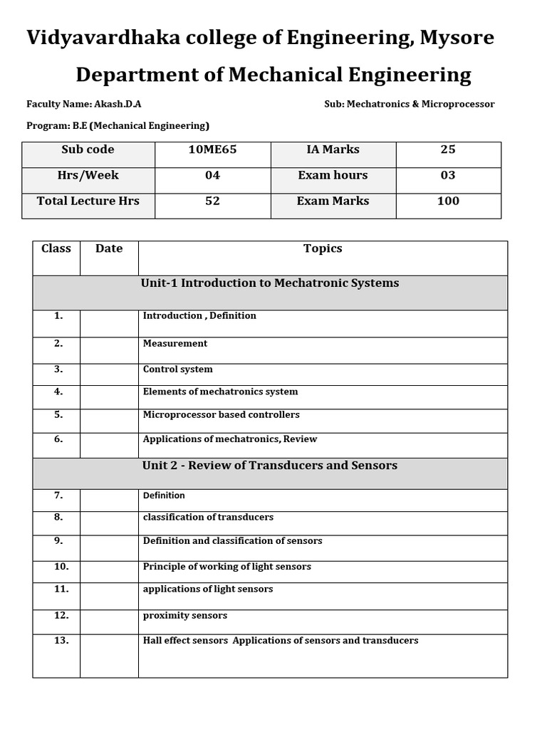 Vidyavardhaka College of Engineering, Mysore Department of Mechanical ...
