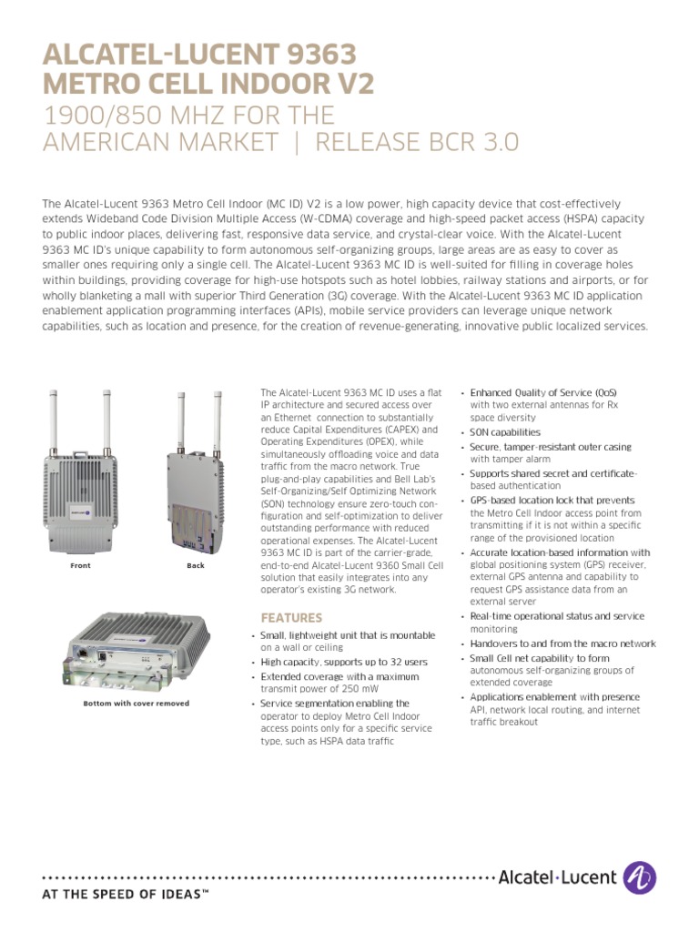 9363 Metro Cell Indoor en Datasheet | High Speed Packet Access | Data ...