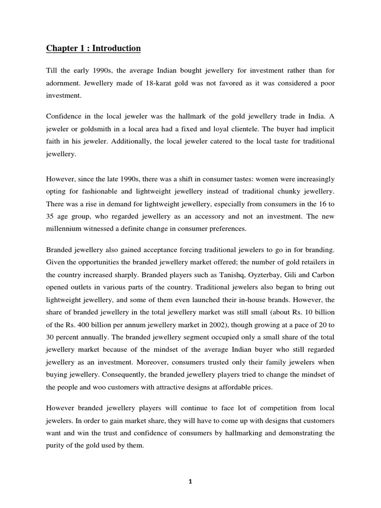 A Comparative Study On The Consumer.... | PDF | Retail | Jewellery