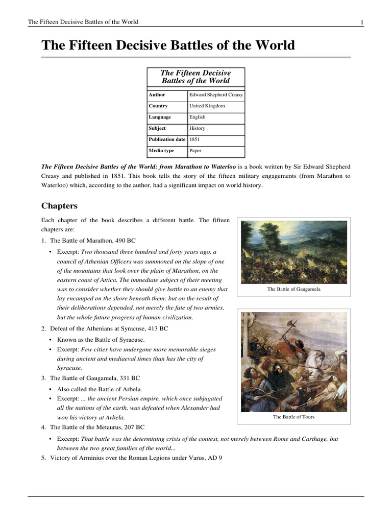 Decisive Battles of World History | PDF | Battles | Ancient Rome