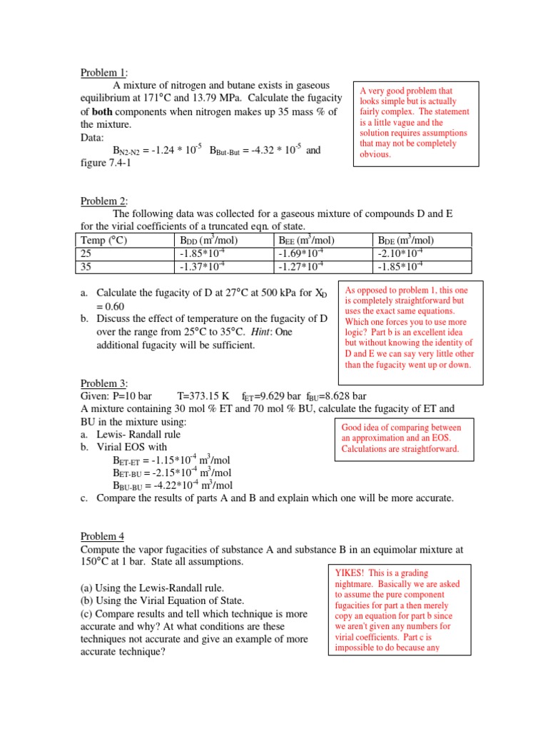 Lewis Randall Rule Problems | Thermodynamic Properties | Mathematical ...