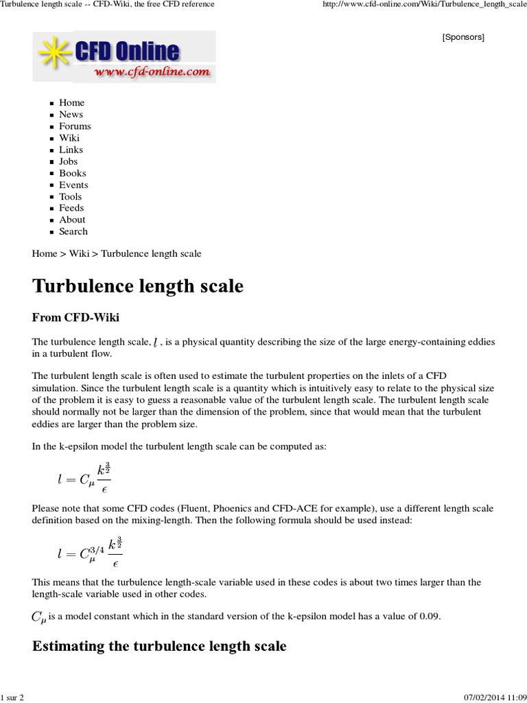 Turbulence Length Scale - CFD-Wiki, The Free CFD Reference | PDF ...
