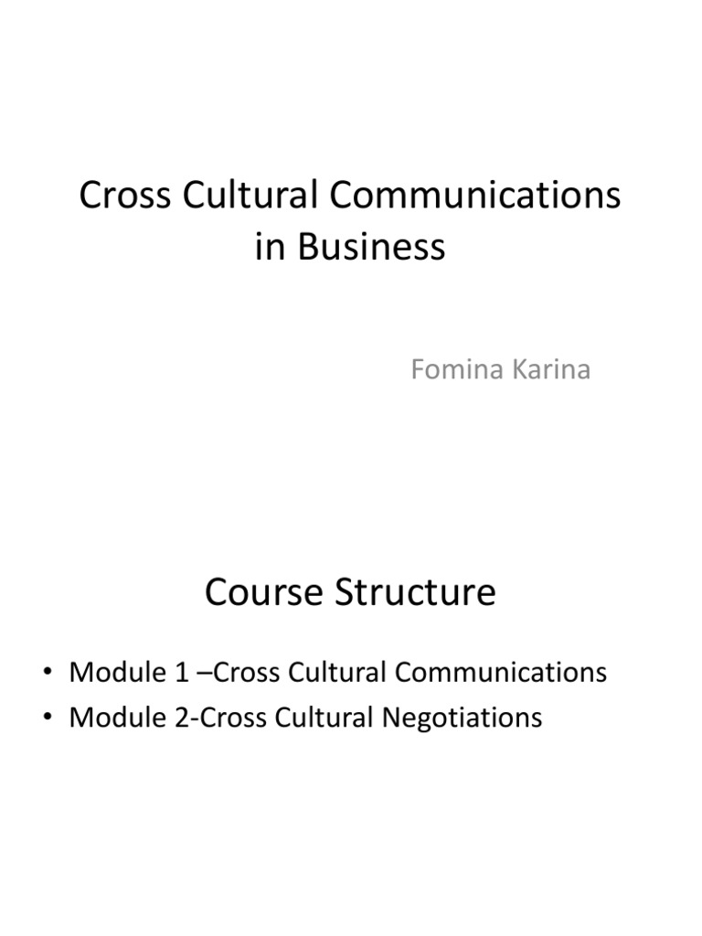Cross Cultural Communication | PDF | Nonverbal Communication | Behavioural Sciences