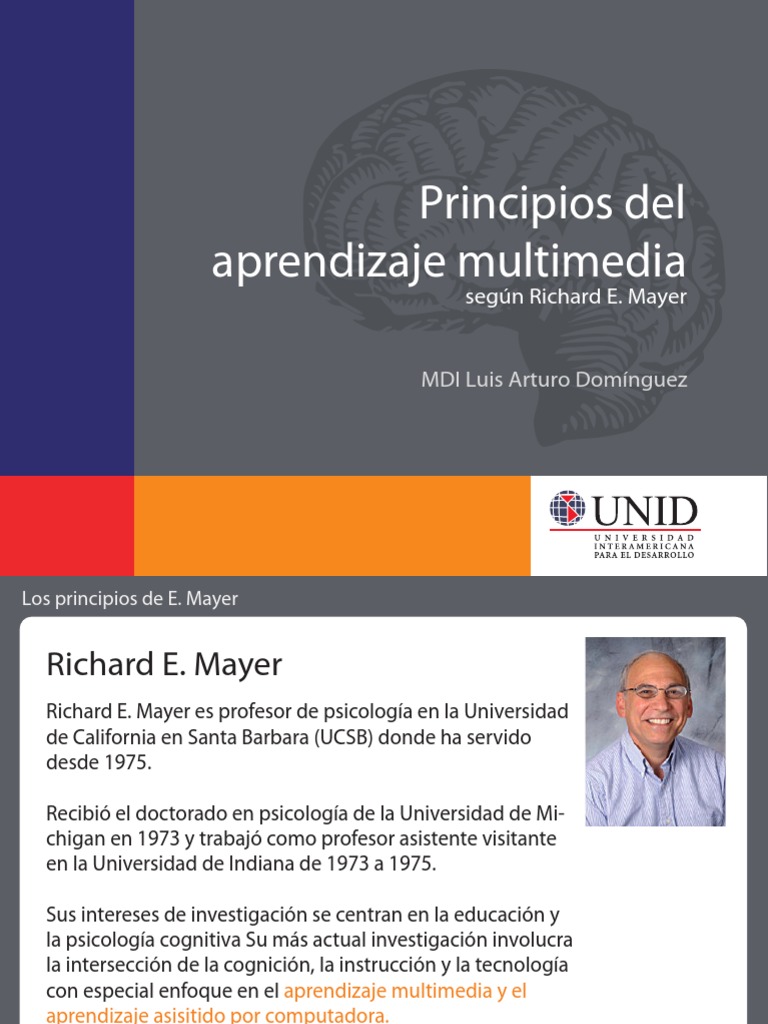 Principios Del Aprendizaje Multimedia: Según Richard E. Mayer | PDF ...