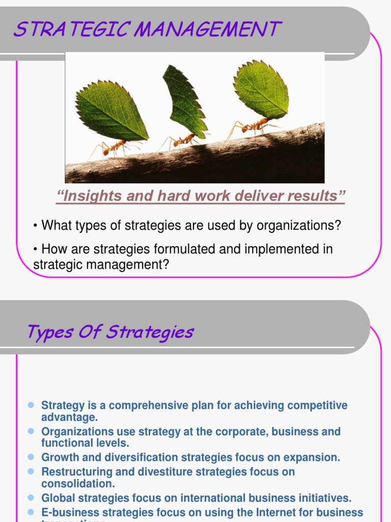 Types of Strategies | Strategic Management