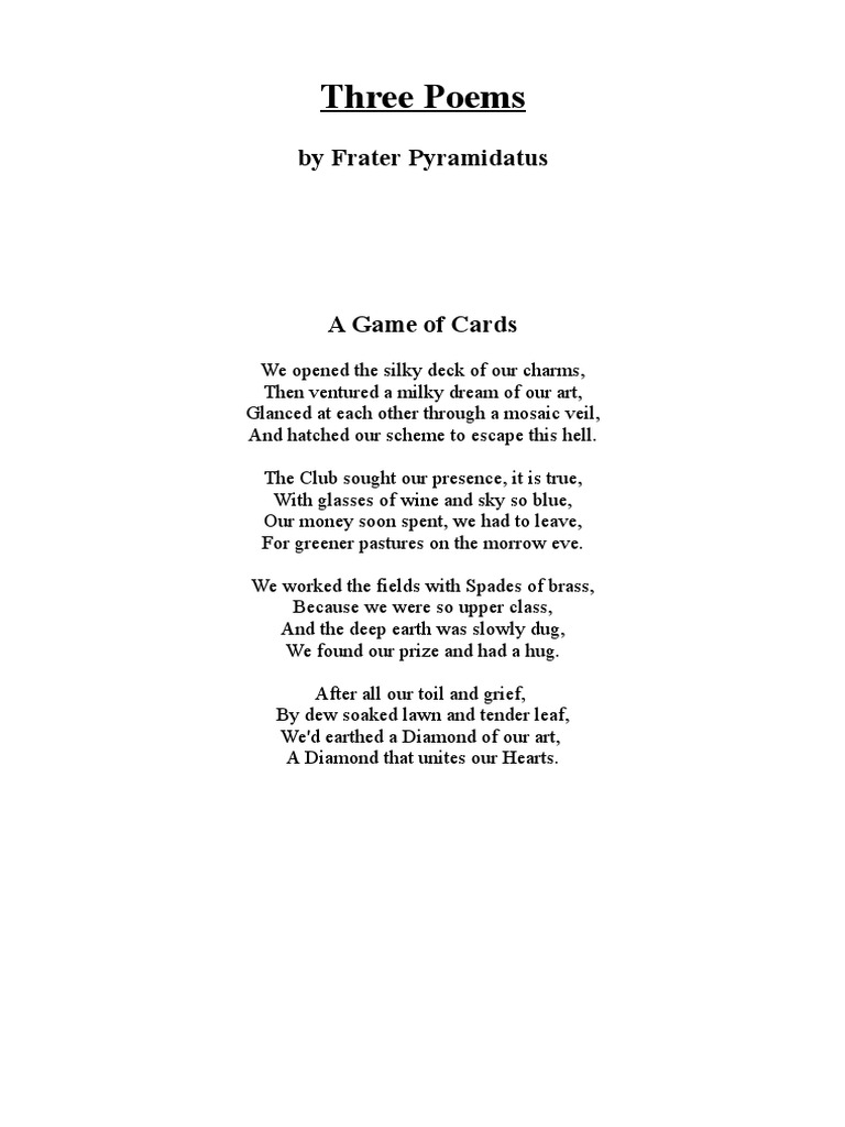 Three Poems: by Frater Pyramidatus | PDF
