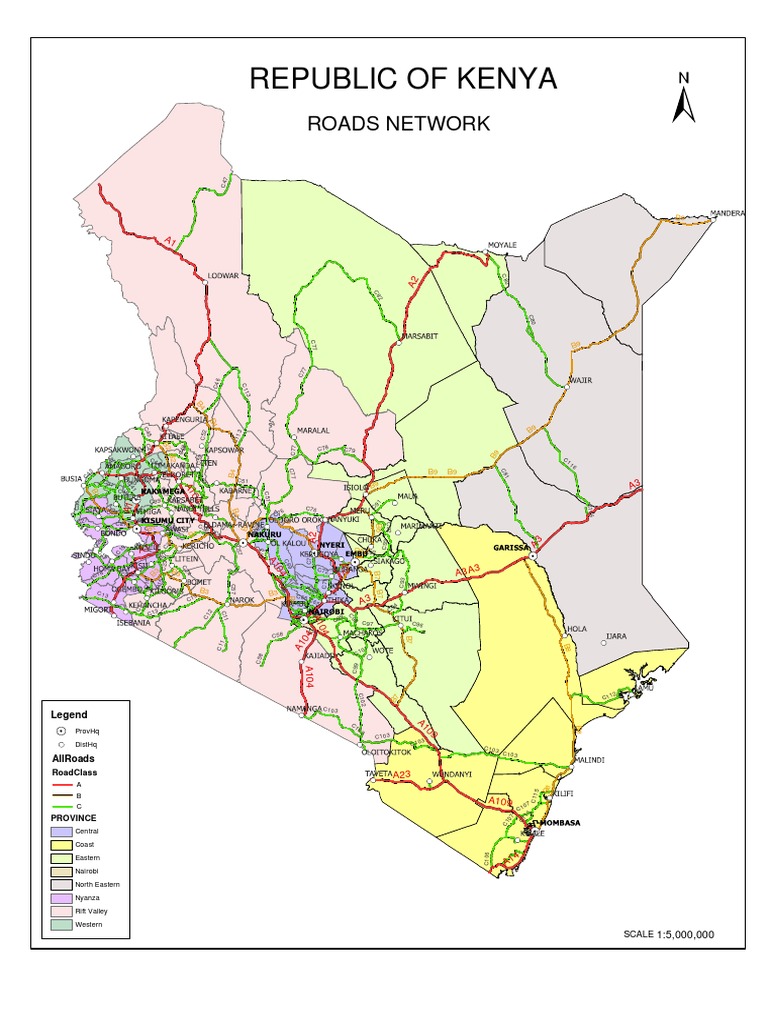 Kenya Roads Network Map | PDF | Sports & Recreation | Technology ...