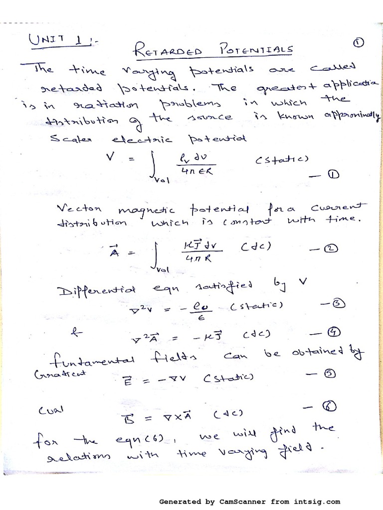 Retarded Potentials in Electromagnetic Radiation | PDF | Wireless | Theoretical Physics