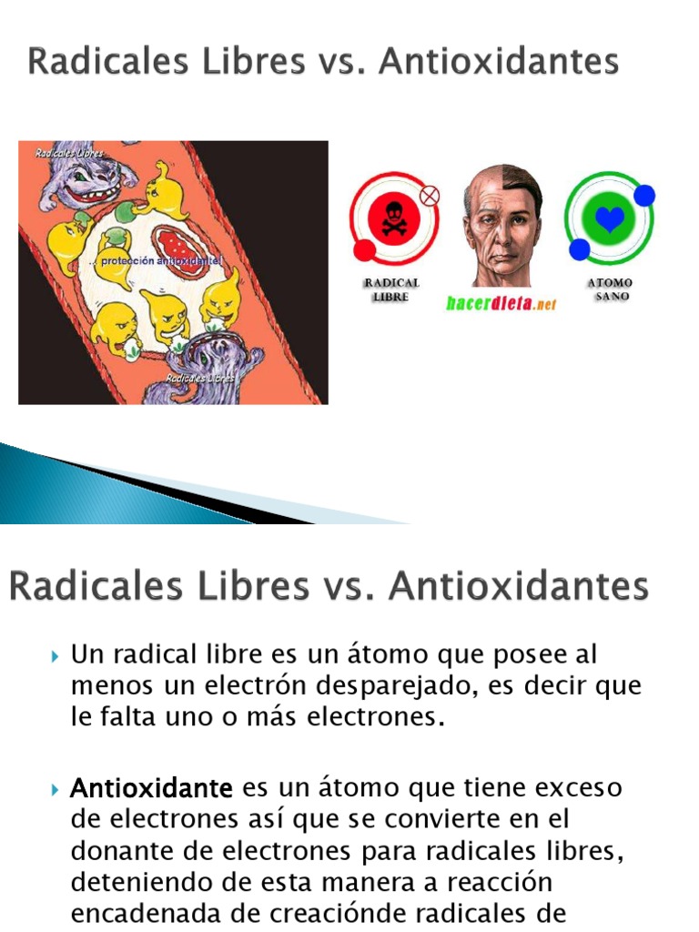 Radicales Libres Vs Antioxidantes | PDF | Antioxidante | Radical (Química)