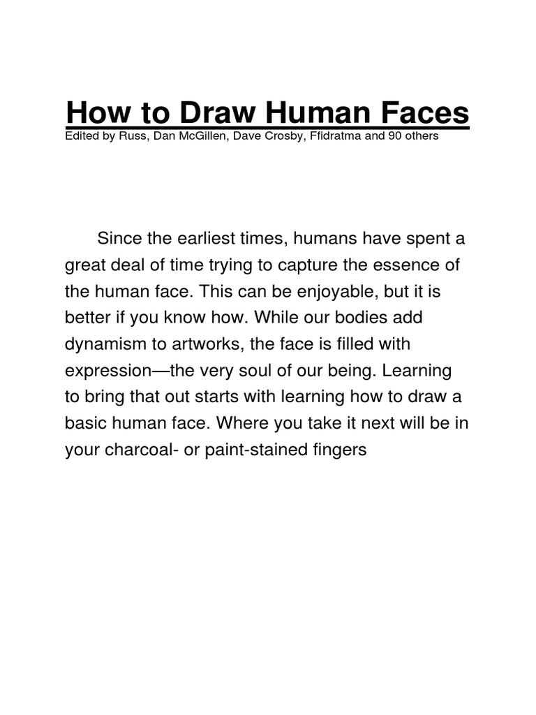 How To Draw Human Faces: Edited by Russ, Dan Mcgillen, Dave Crosby ...