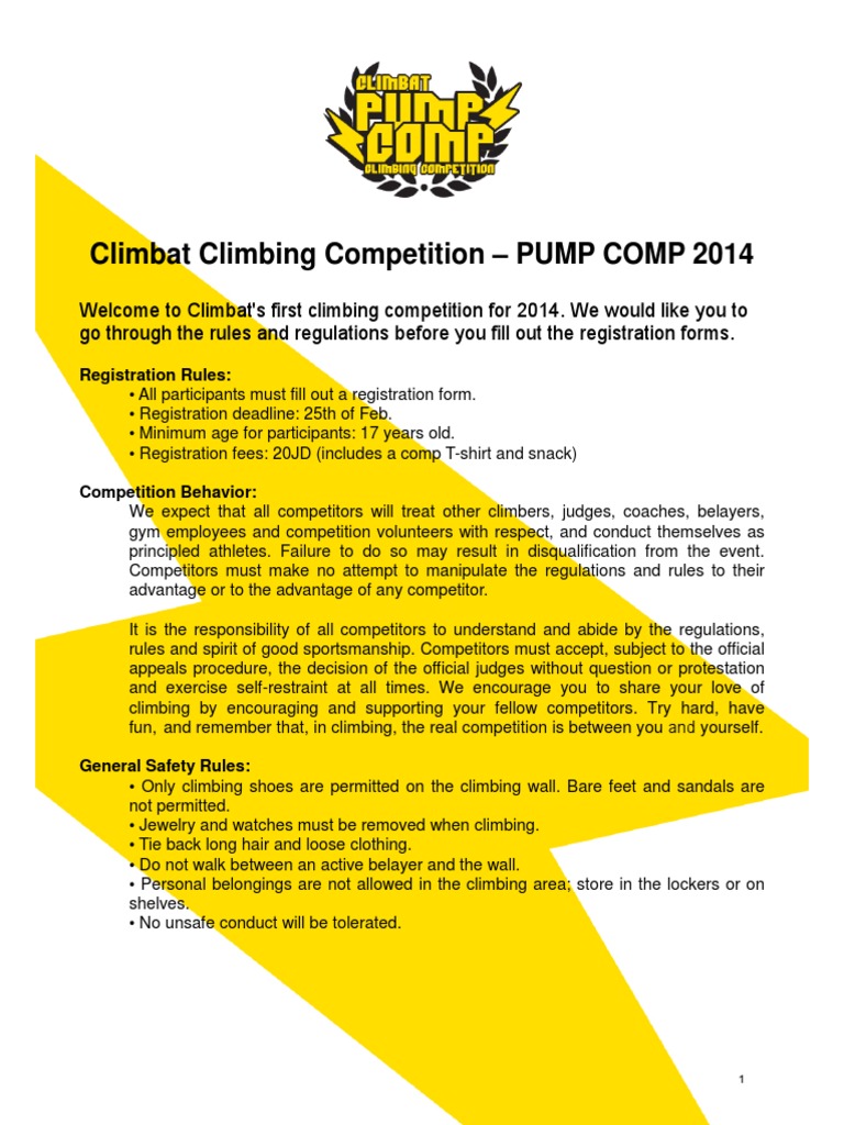 Pump Comp 2014 Rules and Regulation | PDF | Sports | Leisure