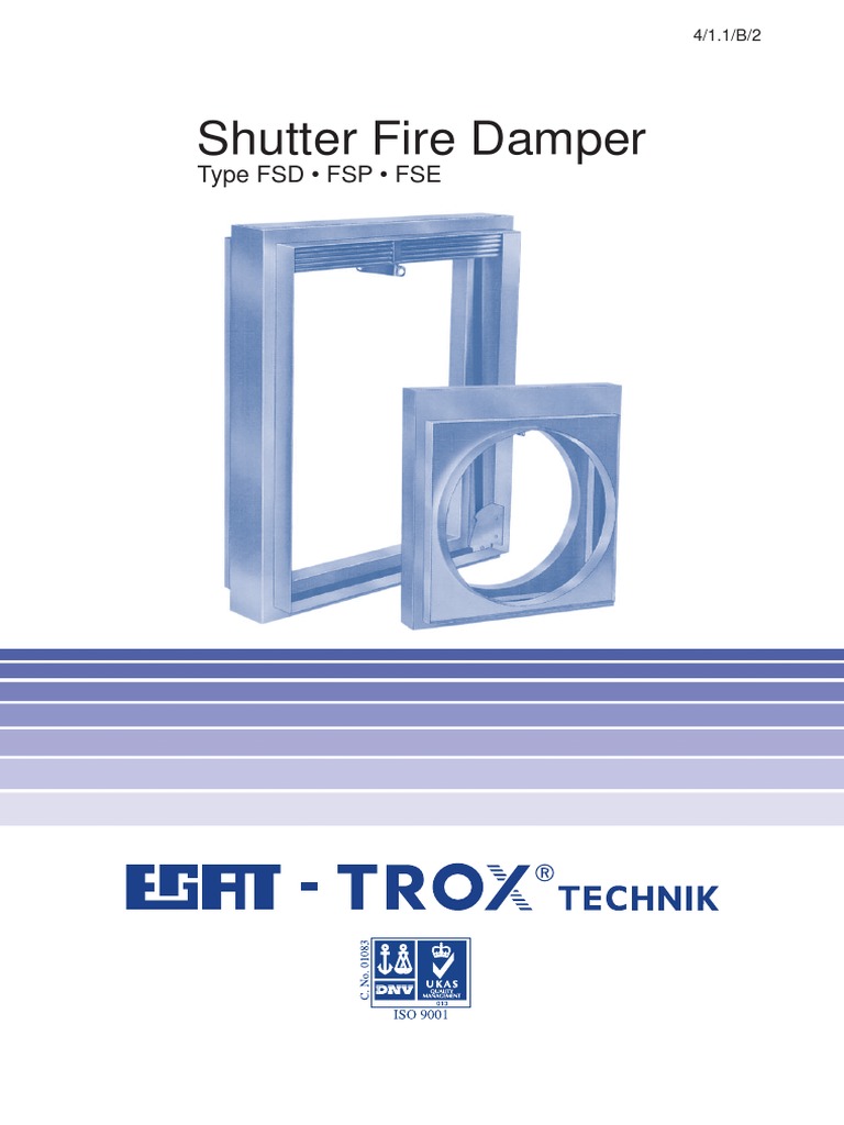 Shutter Fire Damper Type FSD FSP FSE | PDF | Fuse (Electrical) | Switch