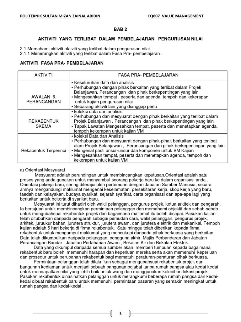 Value Management BM BAB2 | PDF