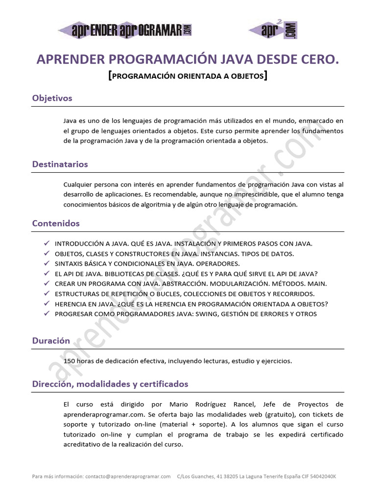 Curso Java: Aprende desde Cero | PDF