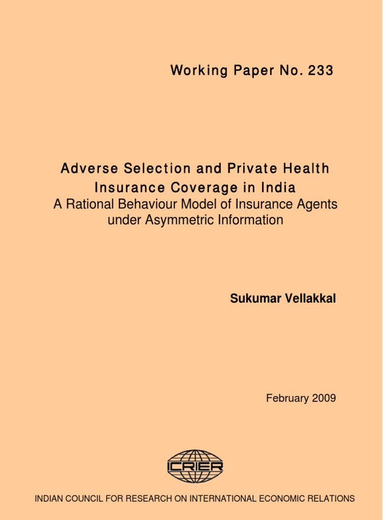 Adverse Insurance | PDF | Adverse Selection | Insurance