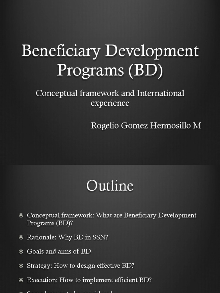 Beneficiary Development Programs Overview | PDF | Cash Transfers | Welfare