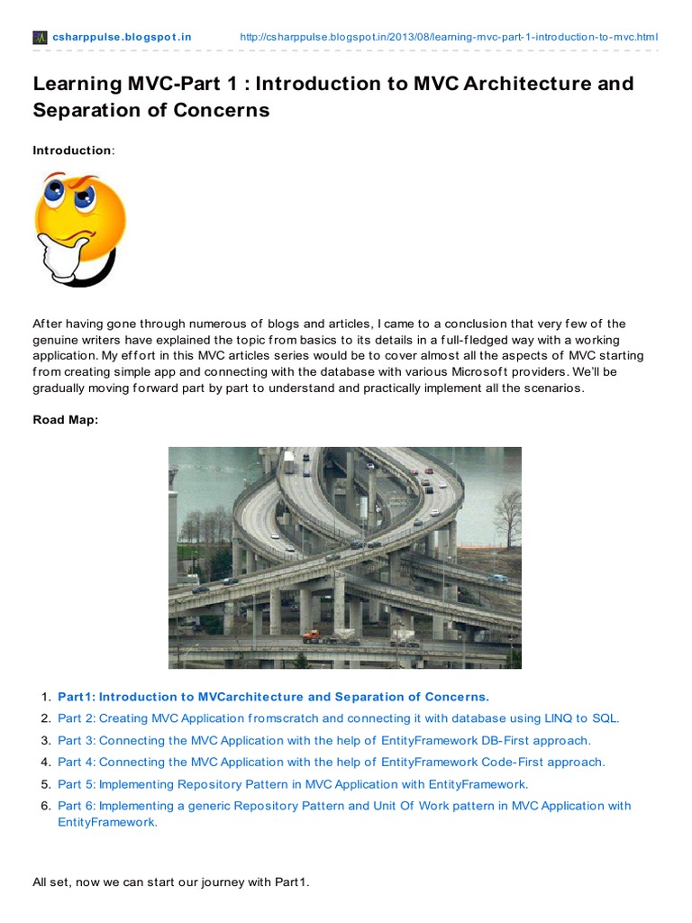 MVC Architecture & Concepts Guide | PDF | Entity Framework | Model–View–Controller