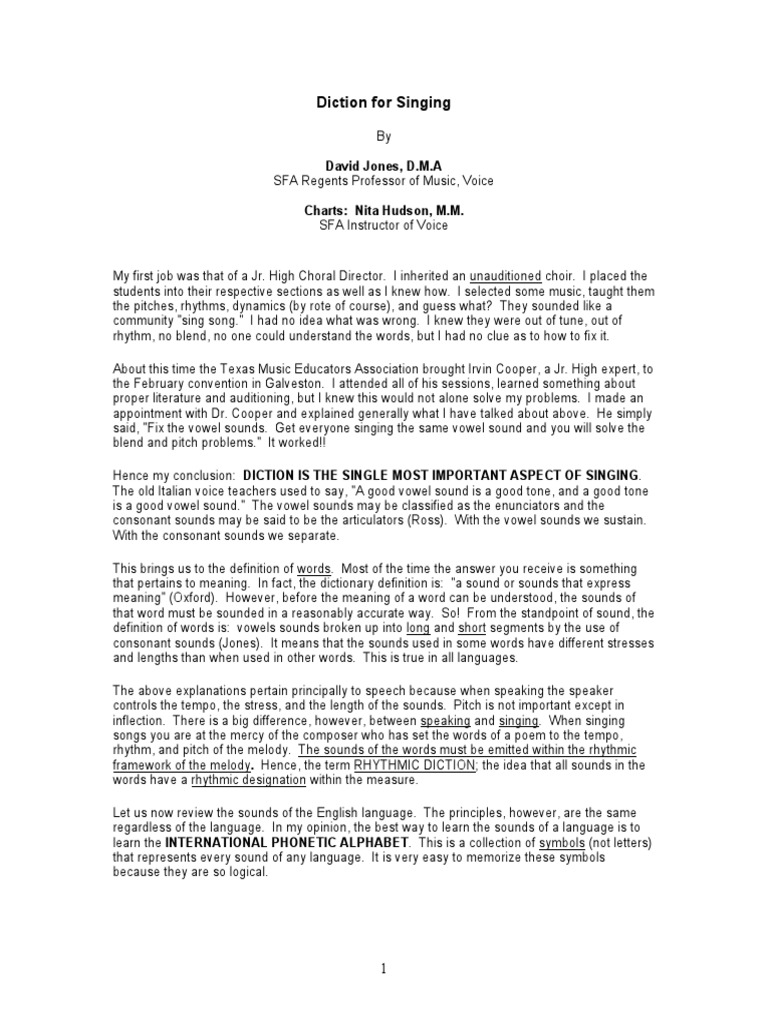 Singing Diction and IPA Guide | PDF | Consonant | Singing