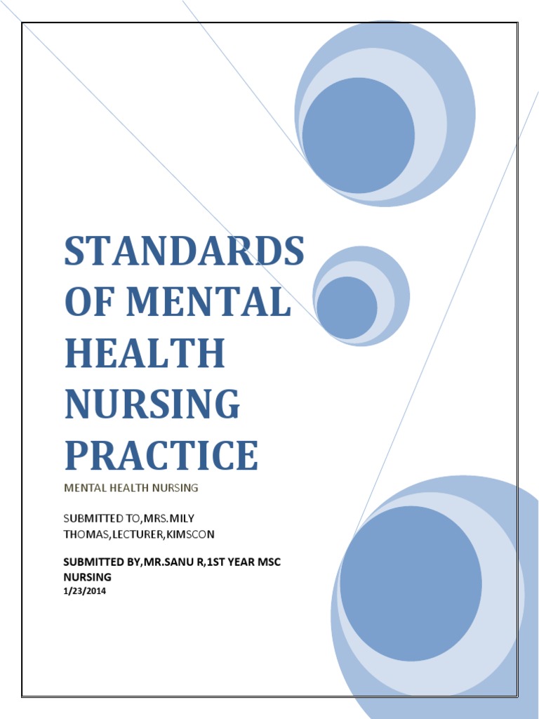 Standards of Psychiatric Mental Health Nursing | PDF | Nursing ...
