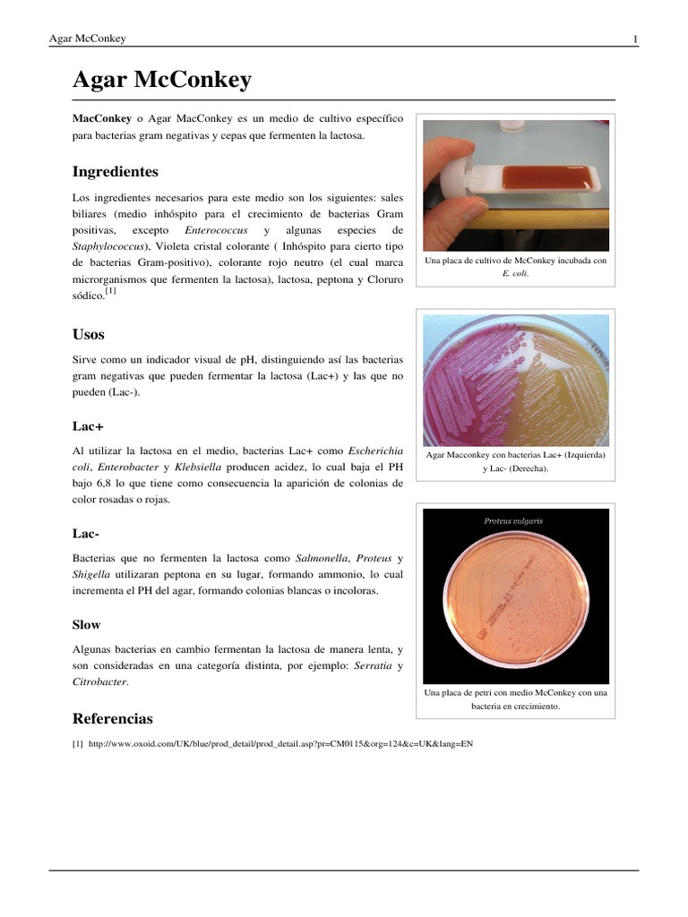 Mac Conkey Wiki | PDF | Microbiología | Patologia clinica