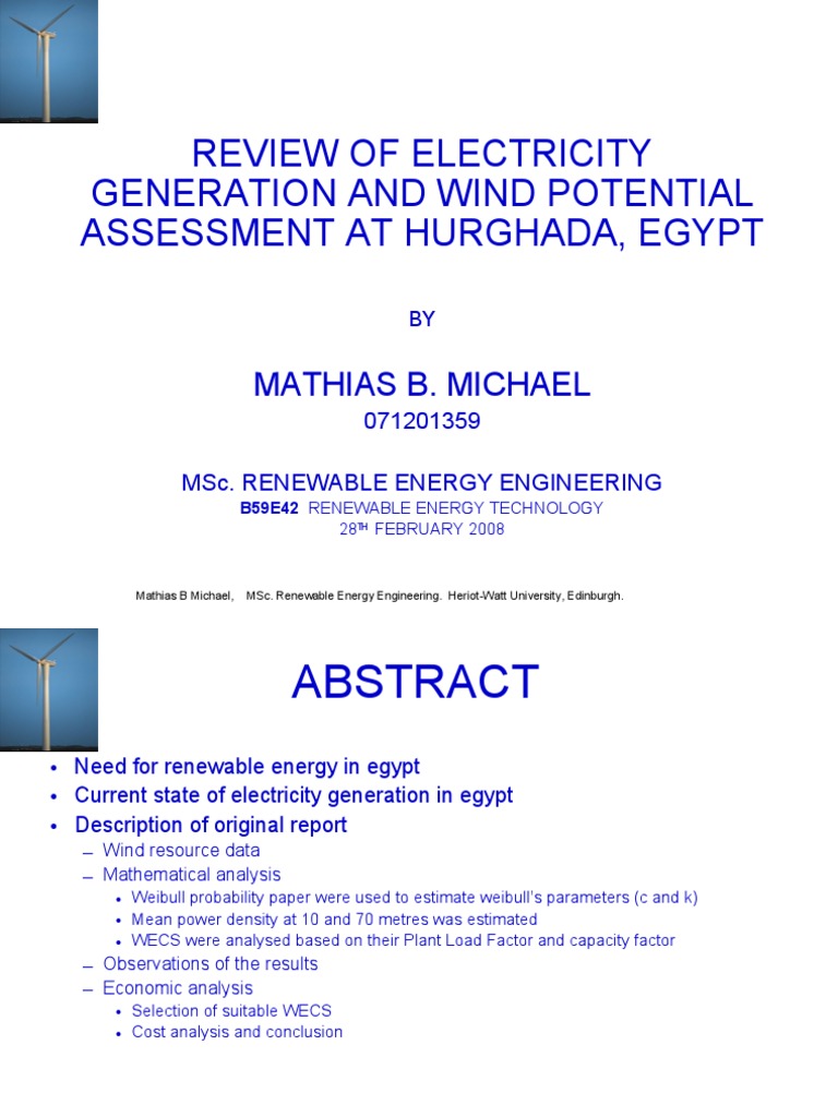 Renewable Energy. Wind Resource Assessment | PDF | Wind Power ...