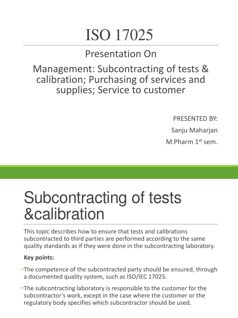 ISO 17025.ppt | Calibration | Specification (Technical Standard)
