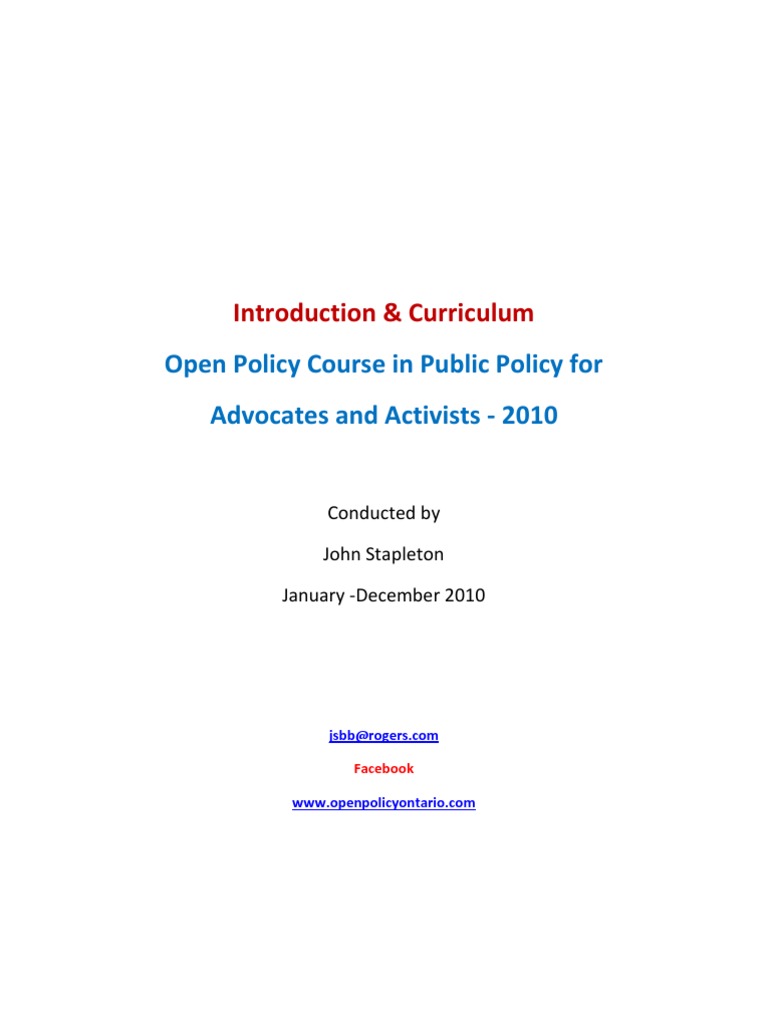GrassRoots Public Policy Course | PDF | Public Sphere