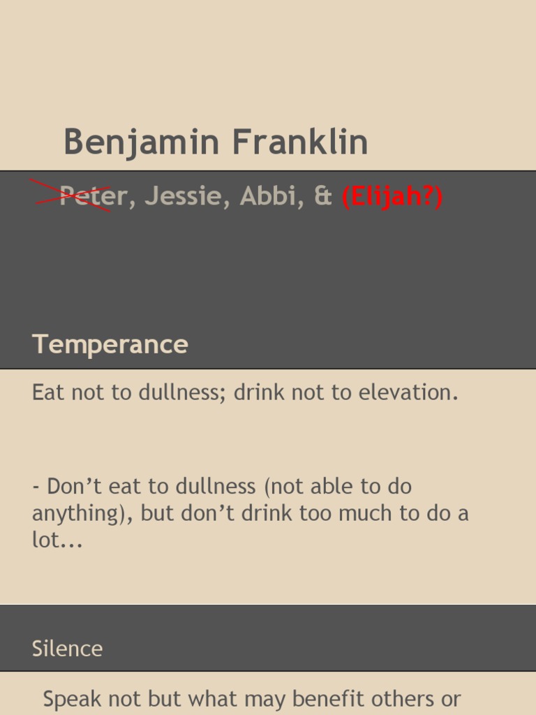 Benjamin Franklin Powerpoint | PDF | Philosophical Theories