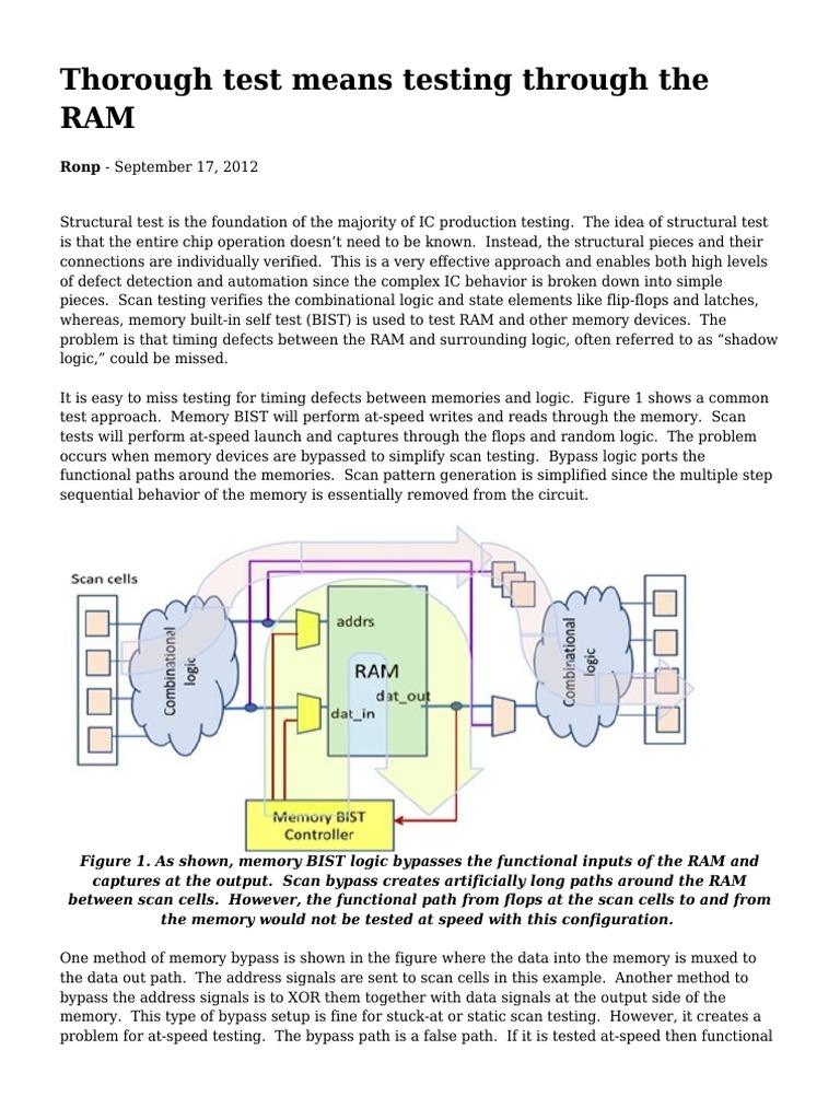 Thorough Test Means Testing Through The RAM | PDF | Random Access ...