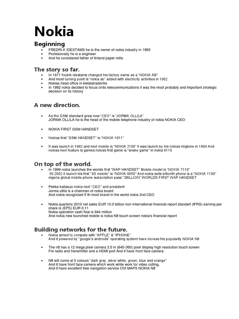 Nokia | PDF | Business | Home & Garden