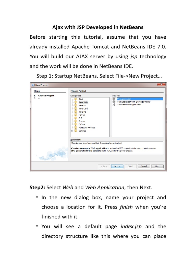 Ajax With JSP Developed in NetBeans | PDF | Net Beans | Applications ...