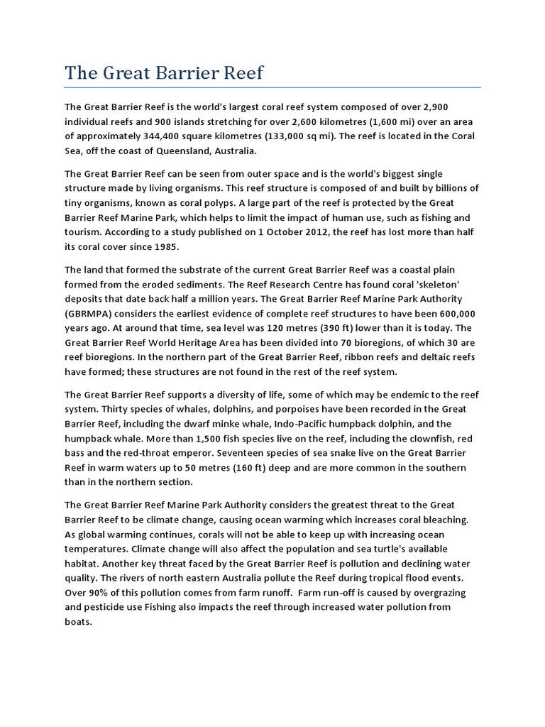 Great Barrier Reef | PDF