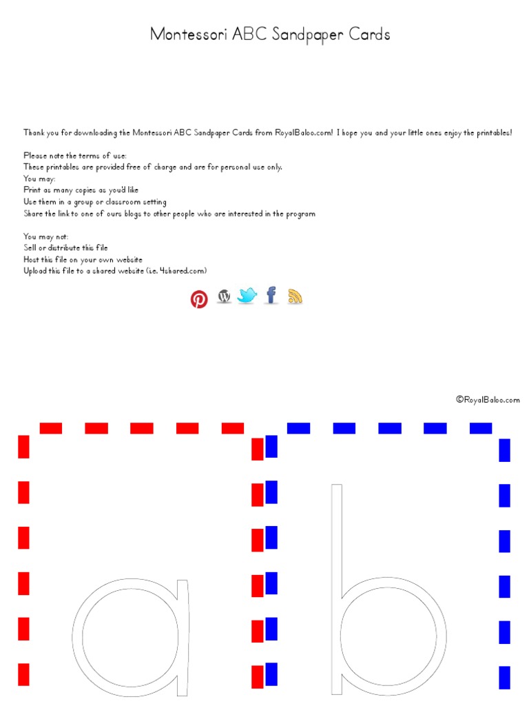 Montessori ABC Sandpaper Cards | PDF | Social Science