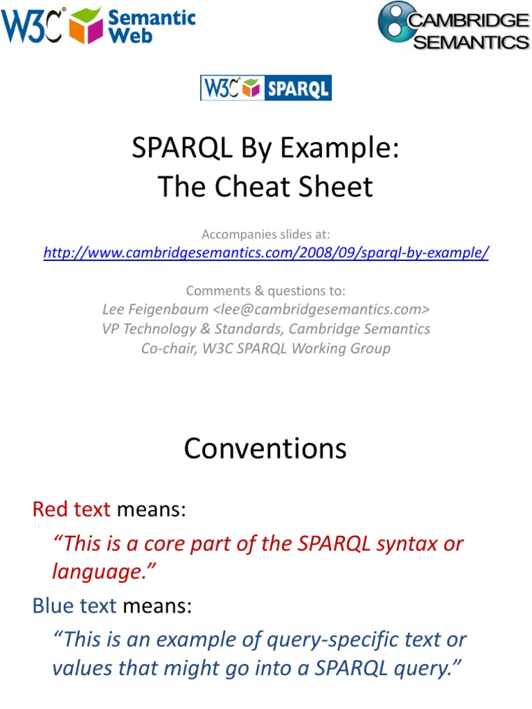 Sparql 1 1 Cheat Sheet | PDF | Resource Description Framework | Data ...