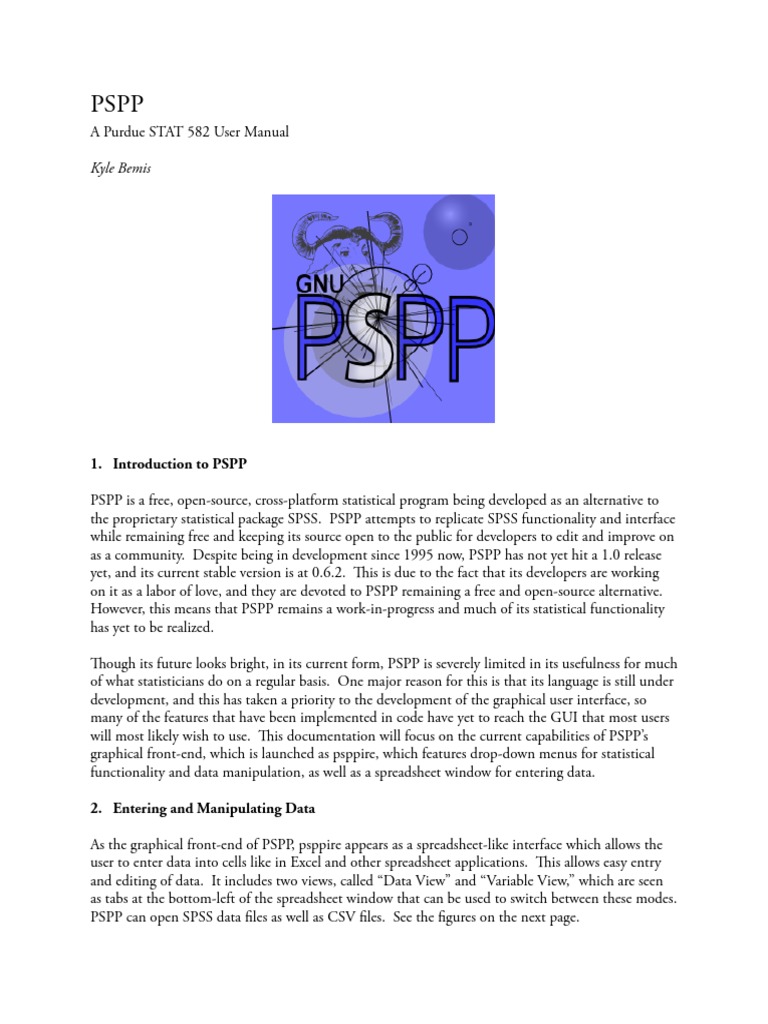 PSPP Manual | PDF | Student's T Test | Statistics